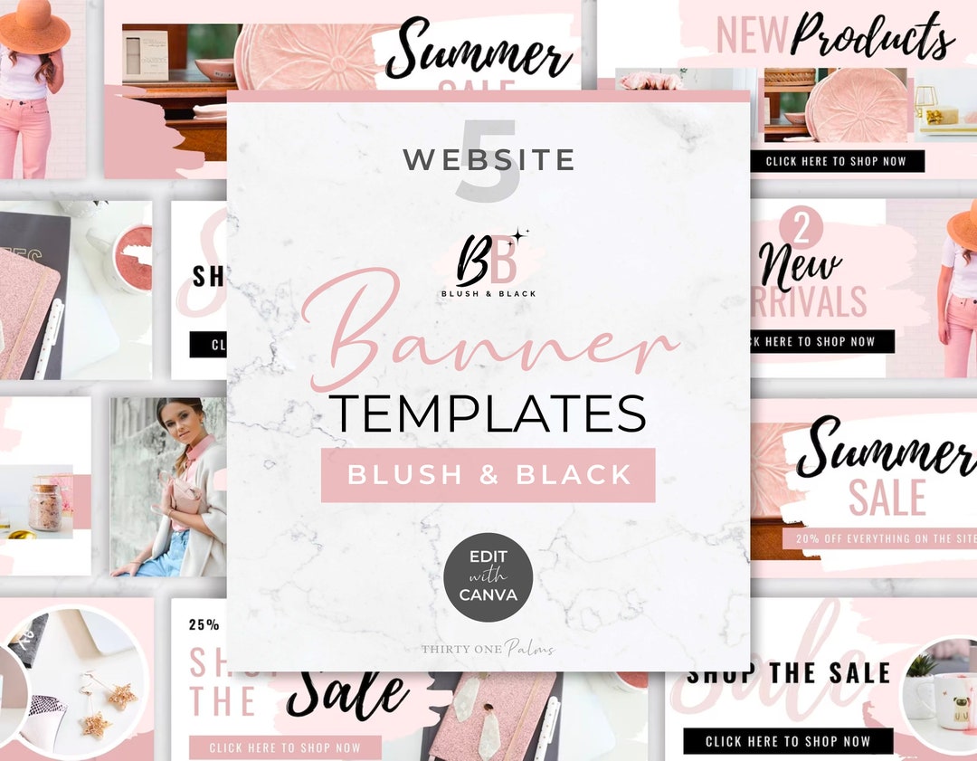 Website Banner for Canva - Website Header, Template for Canva, Slider ...