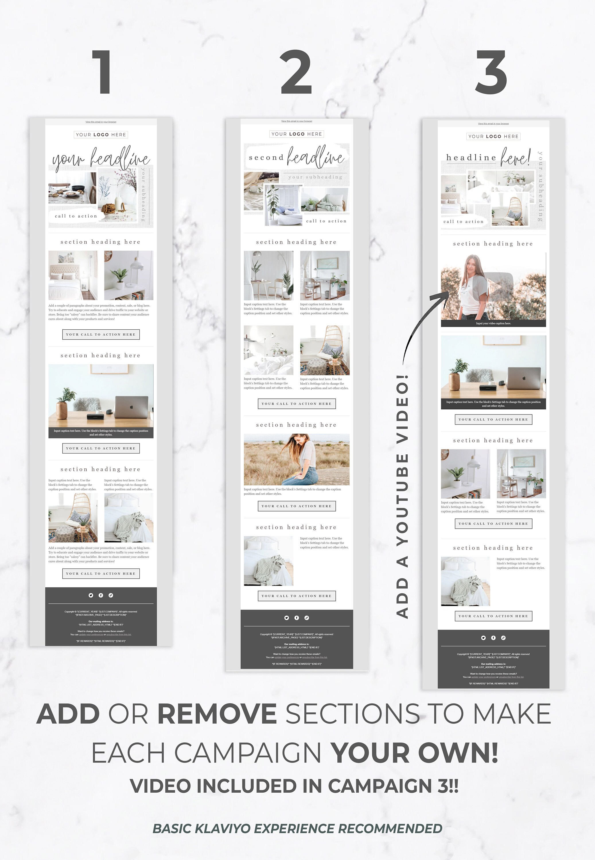 Canva Email Templates For Klaviyo Klaviyo Email Template Etsy