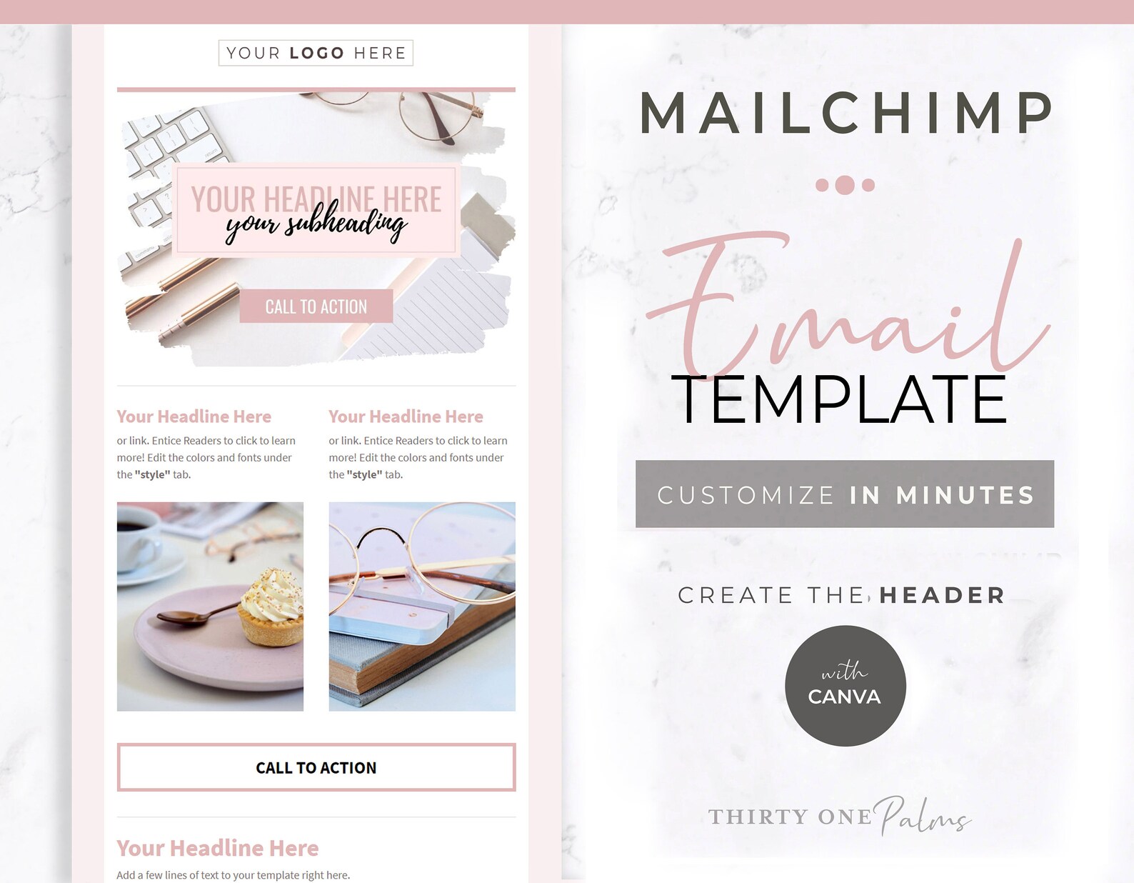 Canva Template for Mailchimp Mailchimp Email Template Email | Etsy