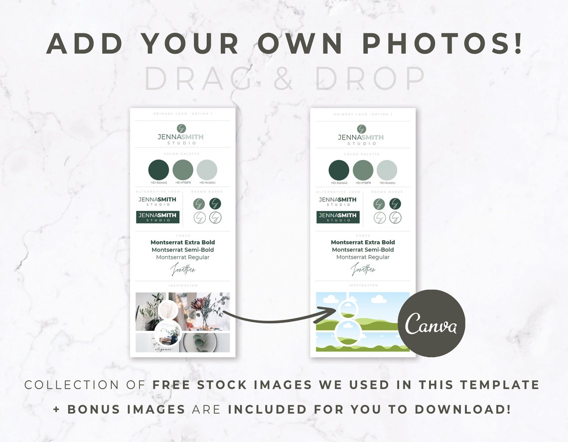 Brand Board Templates & Logos for Canva Logo Templates | Etsy