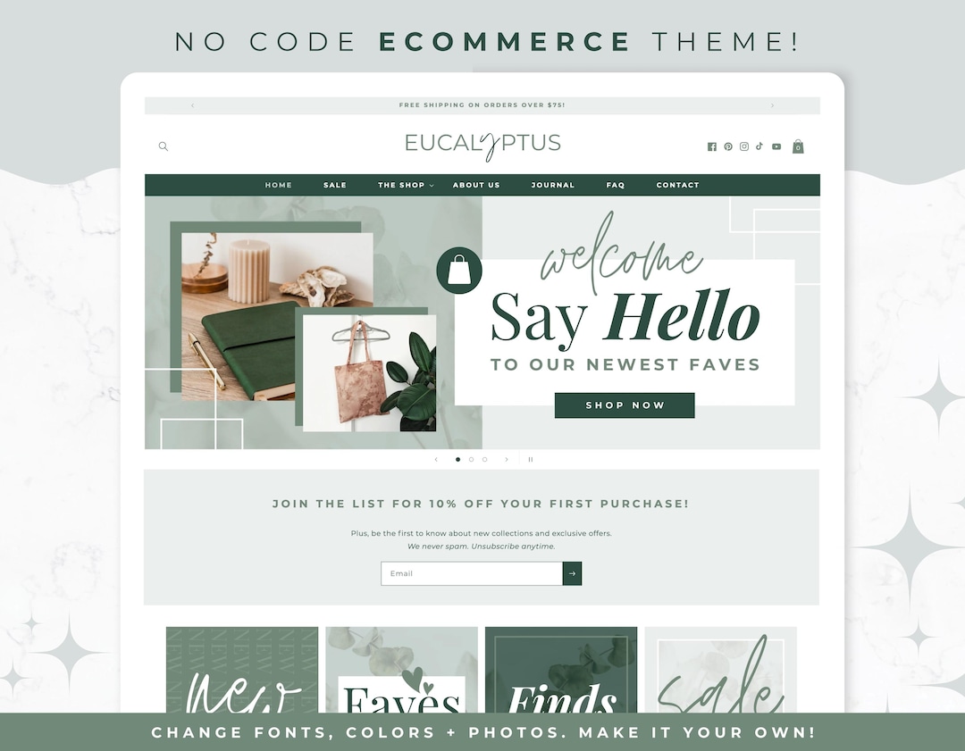 Modern Green Ecommerce Website Theme - Ecommerce Website, Online Store ...