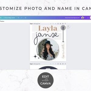 Email Signature Template for Canva - Google Docs, Clickable Links, Canva Template, Email ...