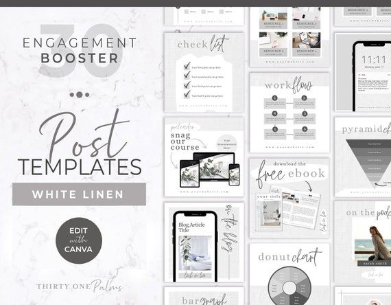 Social Media Post Templates for Canva Engagement Booster - Etsy