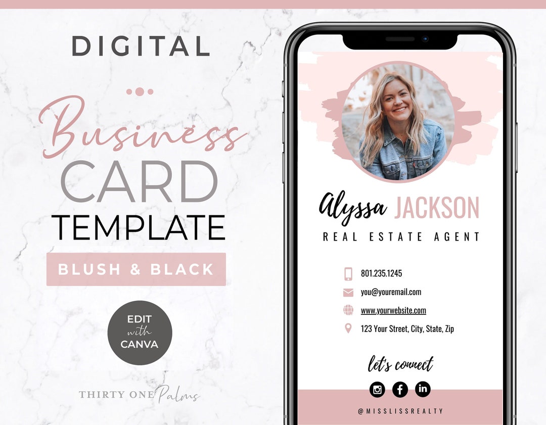 Digital Business Card Template Digital Business (Download Now) - Etsy