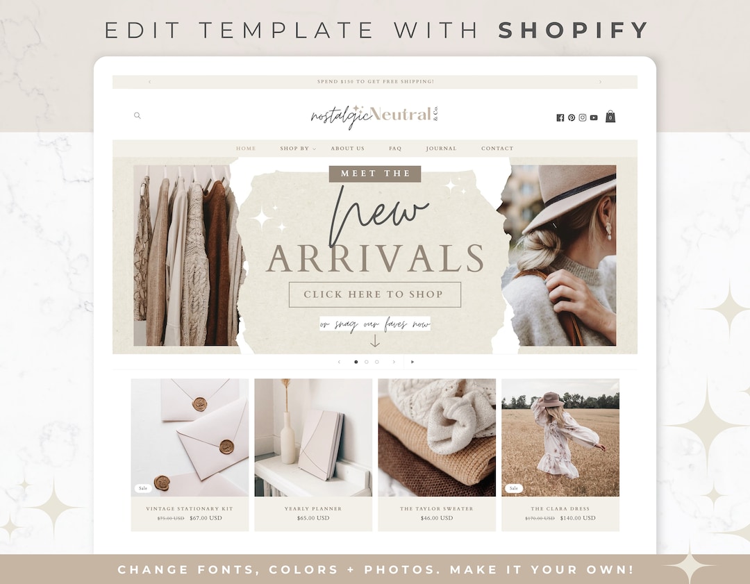 Shopify Theme Website Template for Shopify, Ecommerce Website, Shopify ...