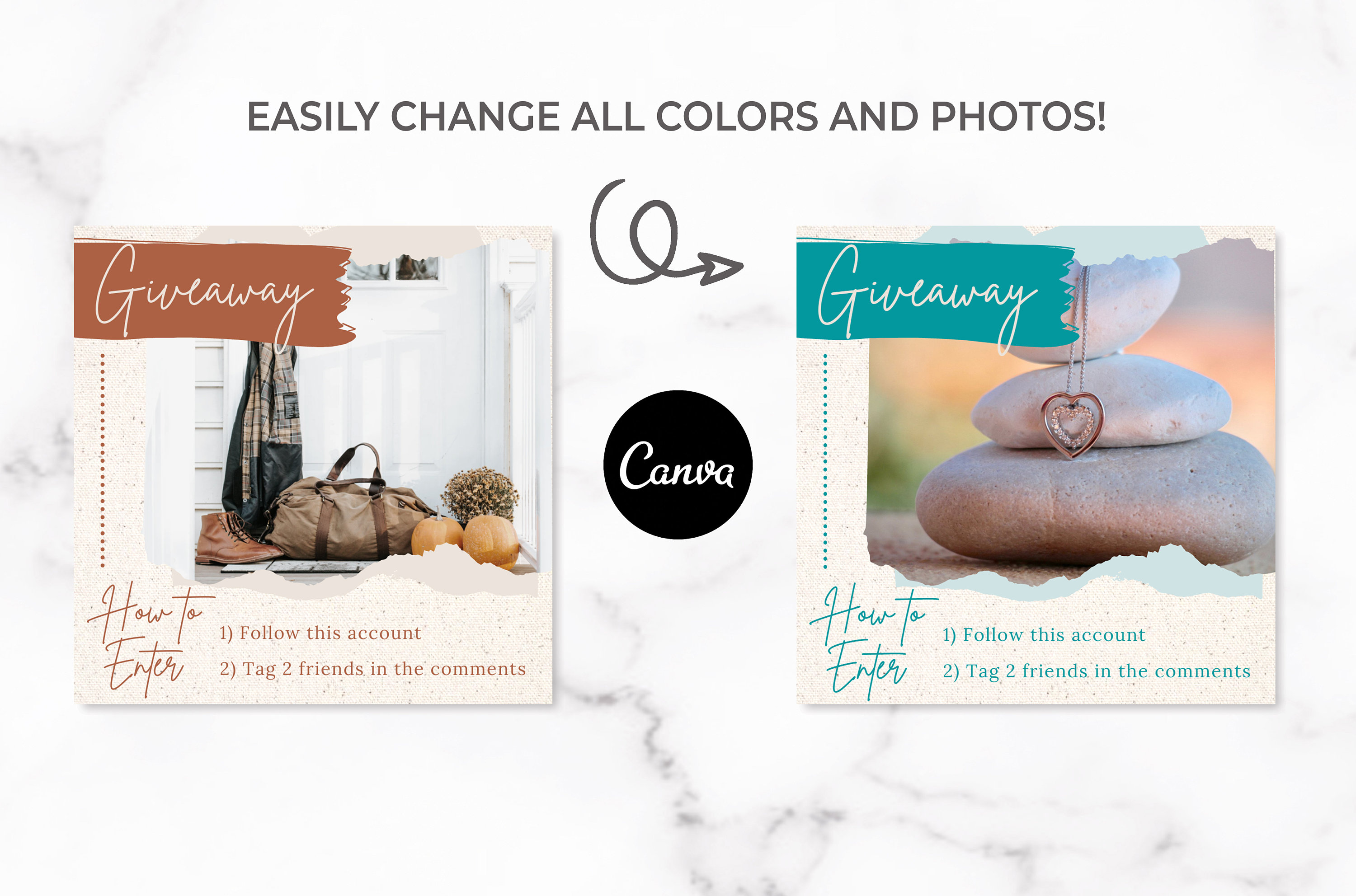 Fall Post Templates for Social Media - Canva Templates, Templates for ...