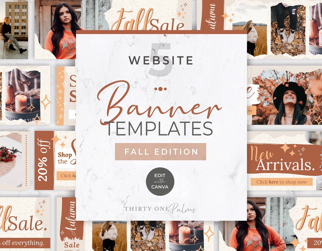 Website Banner for Canva Autumn Website Header, Template Canva, Website ...