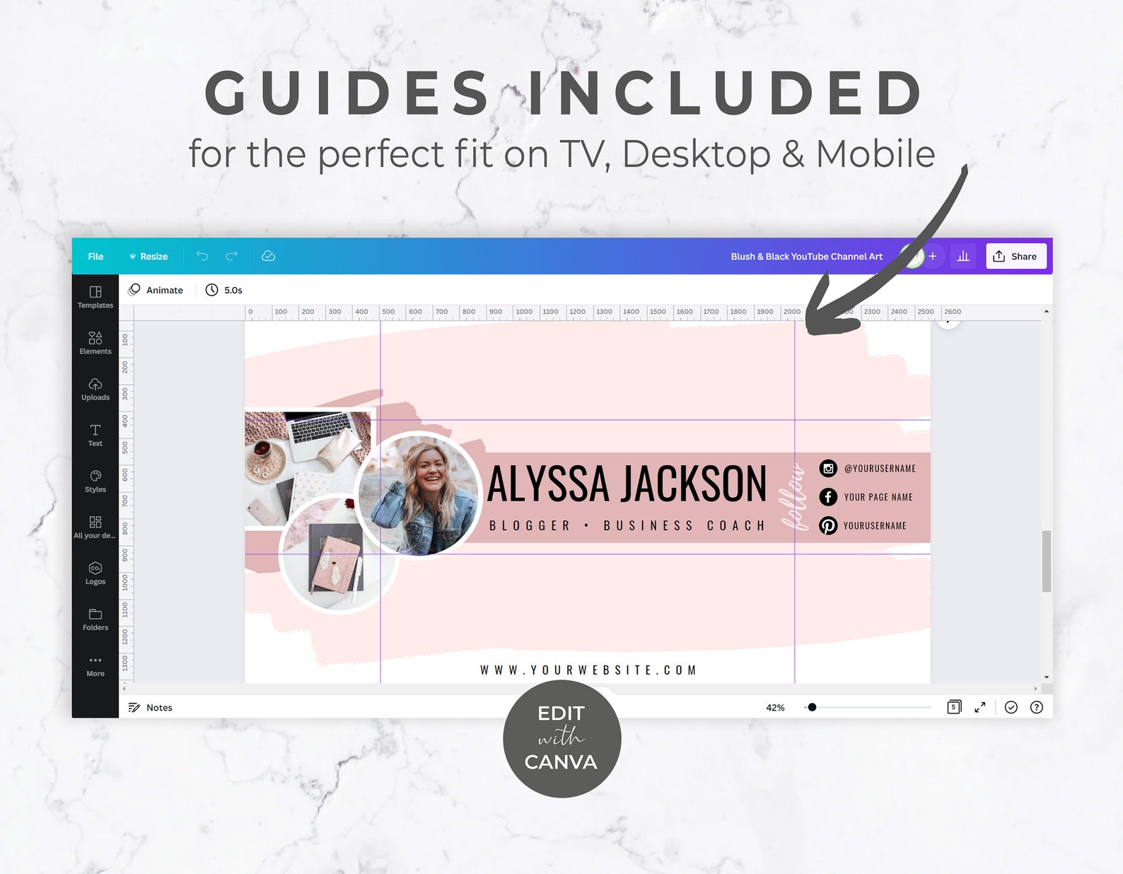Channel Template Kit for Youtube Canva Template Video - Etsy