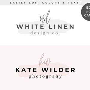 Editable Logo Template for Canva - DIY Rustic Modern Logo Design, Small Business Logo, Coaching ...
