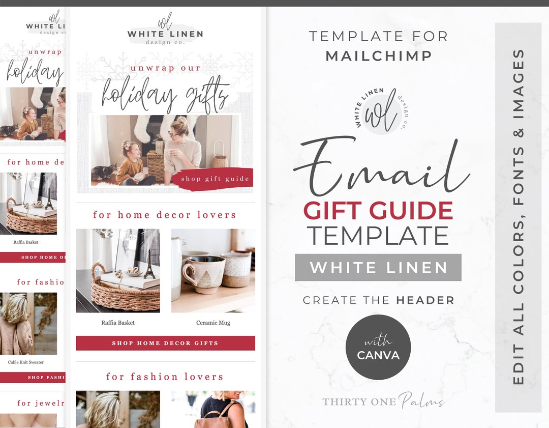 Christmas Email Canva Template for Mailchimp - Mailchimp Email, Holiday ...