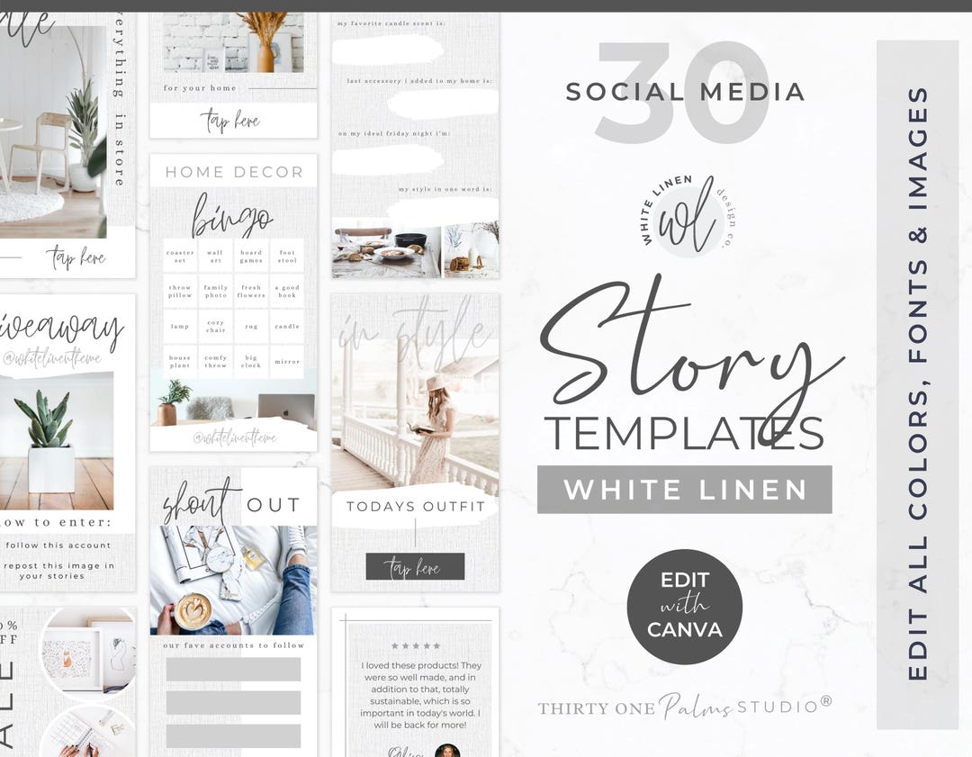 30 Story Templates for Canva - Stories for Instagram, Social Media ...