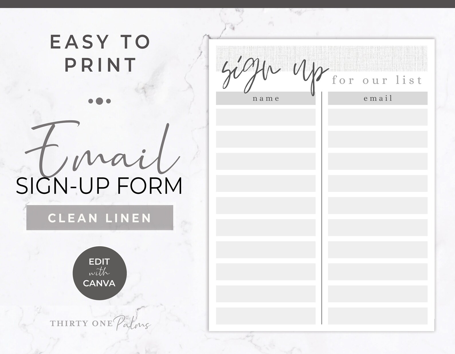 Email Sign up for Newsletters Printable Email Sign up Form | Etsy