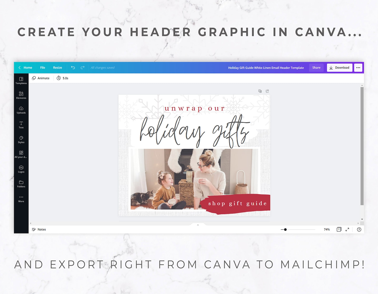 Christmas Email Canva Template for Mailchimp Mailchimp Email - Etsy