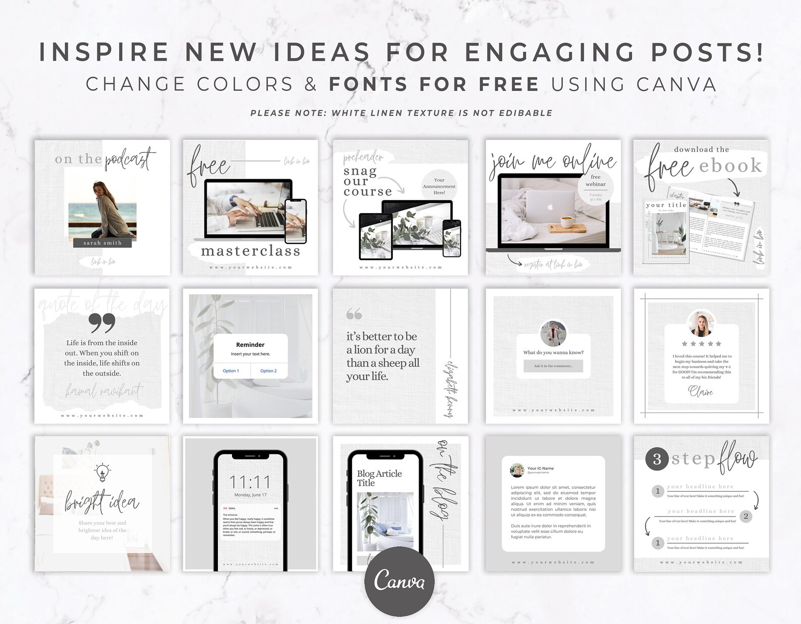 70 Social Media Post Templates Templates for Canva Post - Etsy
