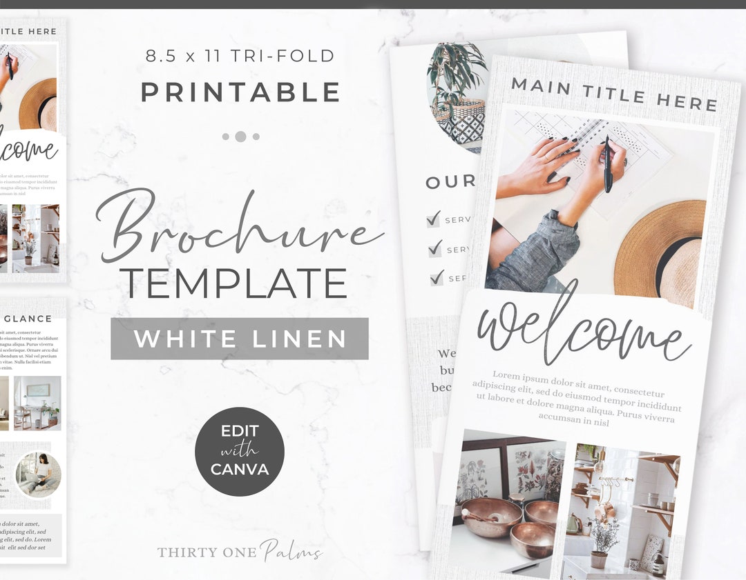 Editable Brochure Template for Canva Canva Template Trifold - Etsy