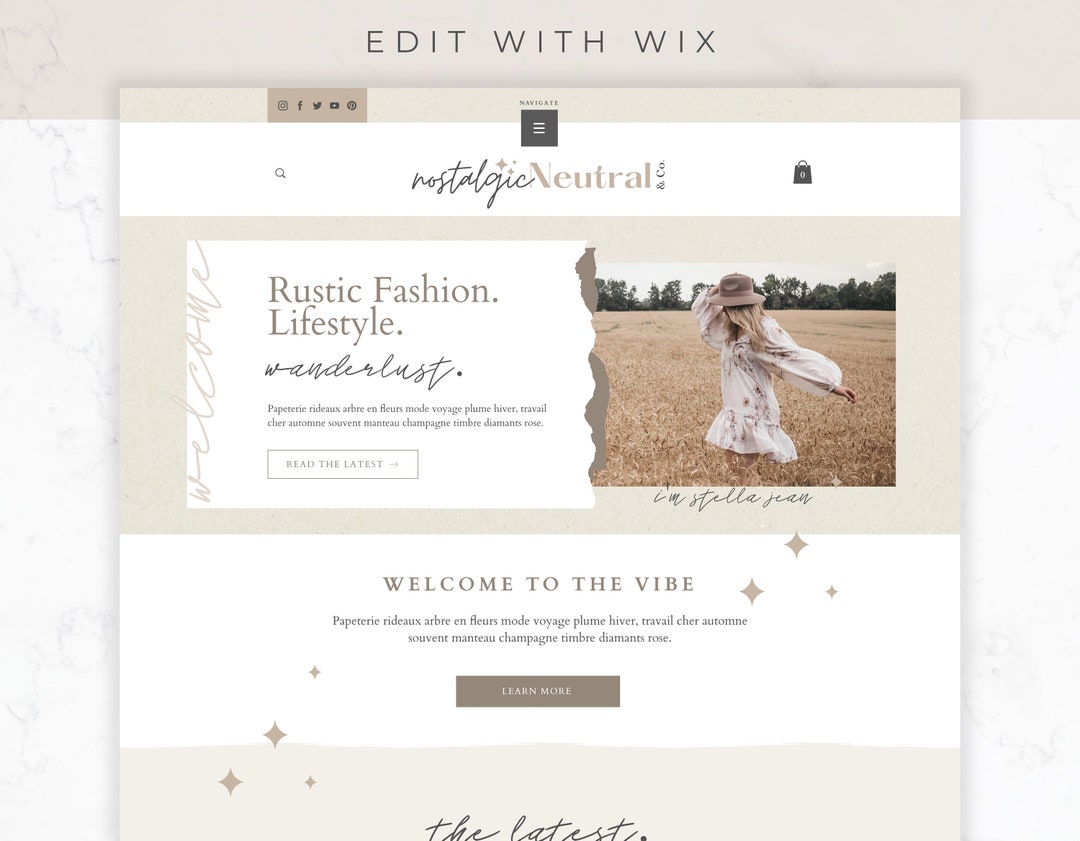 Website Template for Wix Wix Template, Wix Theme, Blogger, Fashion ...