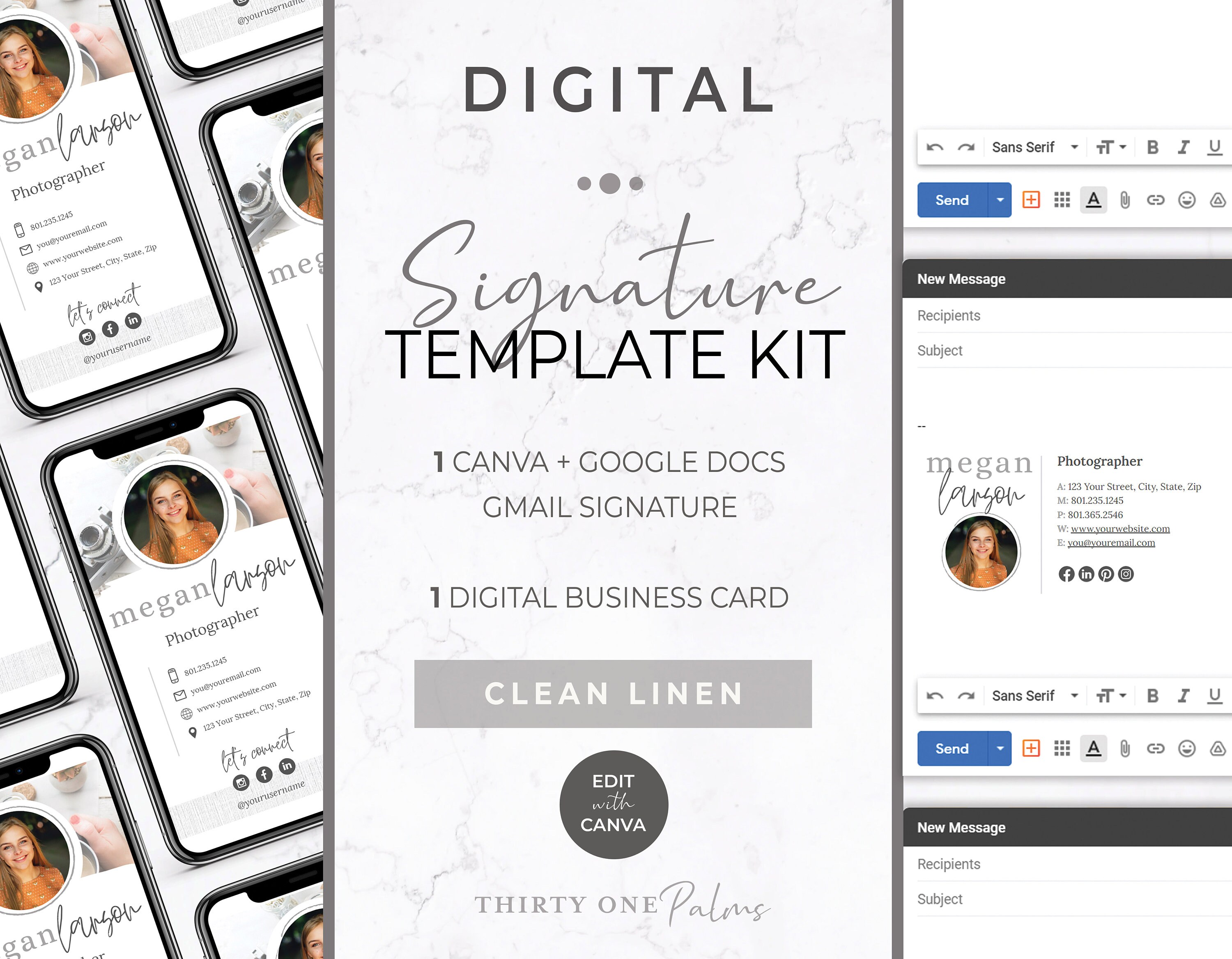 Gmail Email Signature & Digital Business Card Template for | Etsy