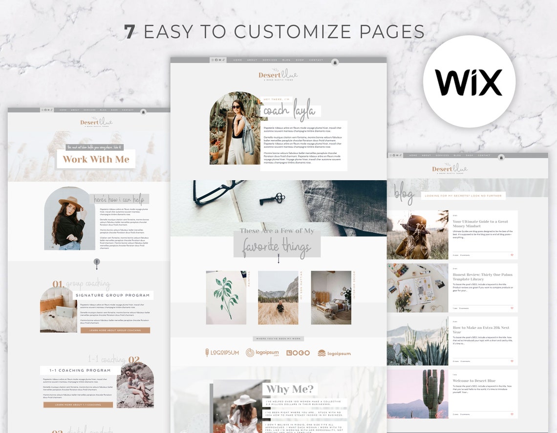 Website Template for Wix - Wix Template, Wix Theme, Coach, Boho ...