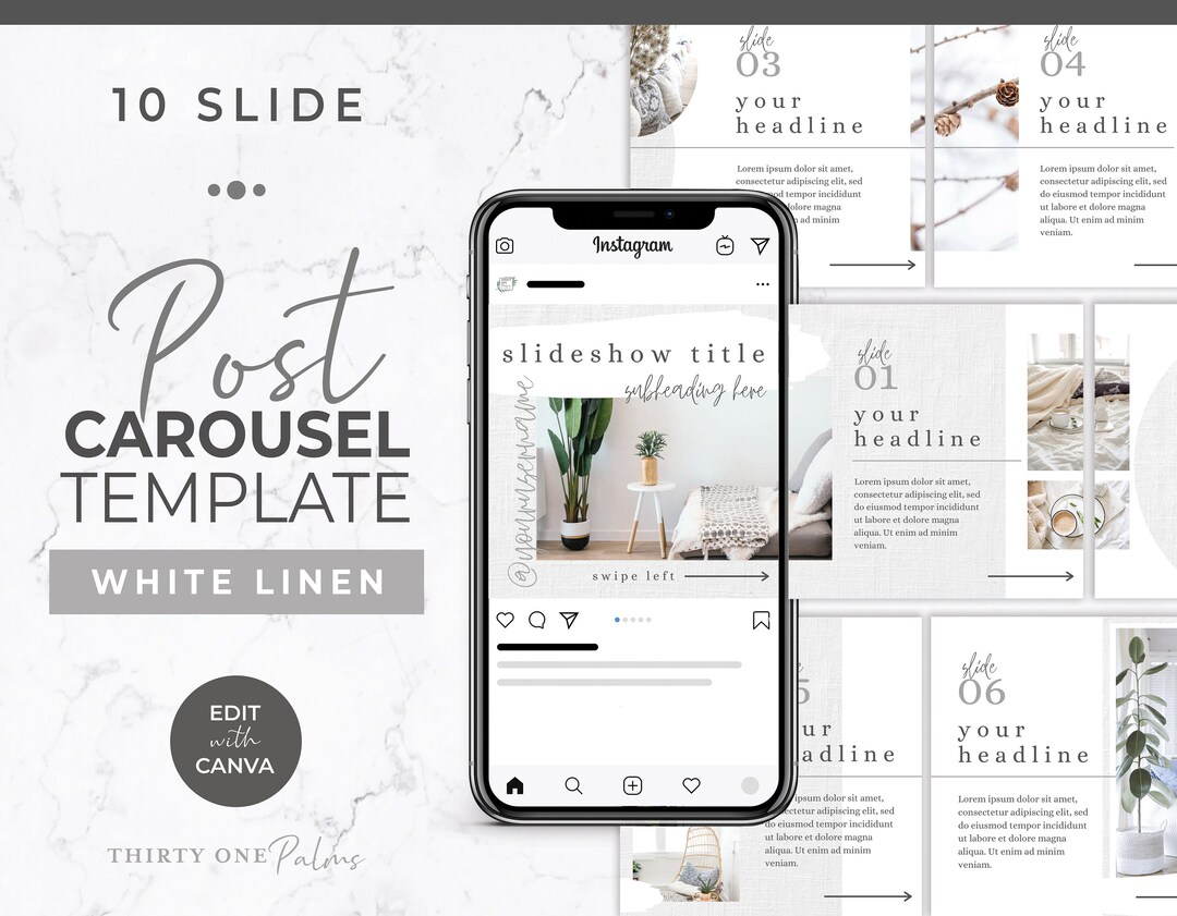 Carousel Post Template Set Instagram Canva Templates, Social Media ...