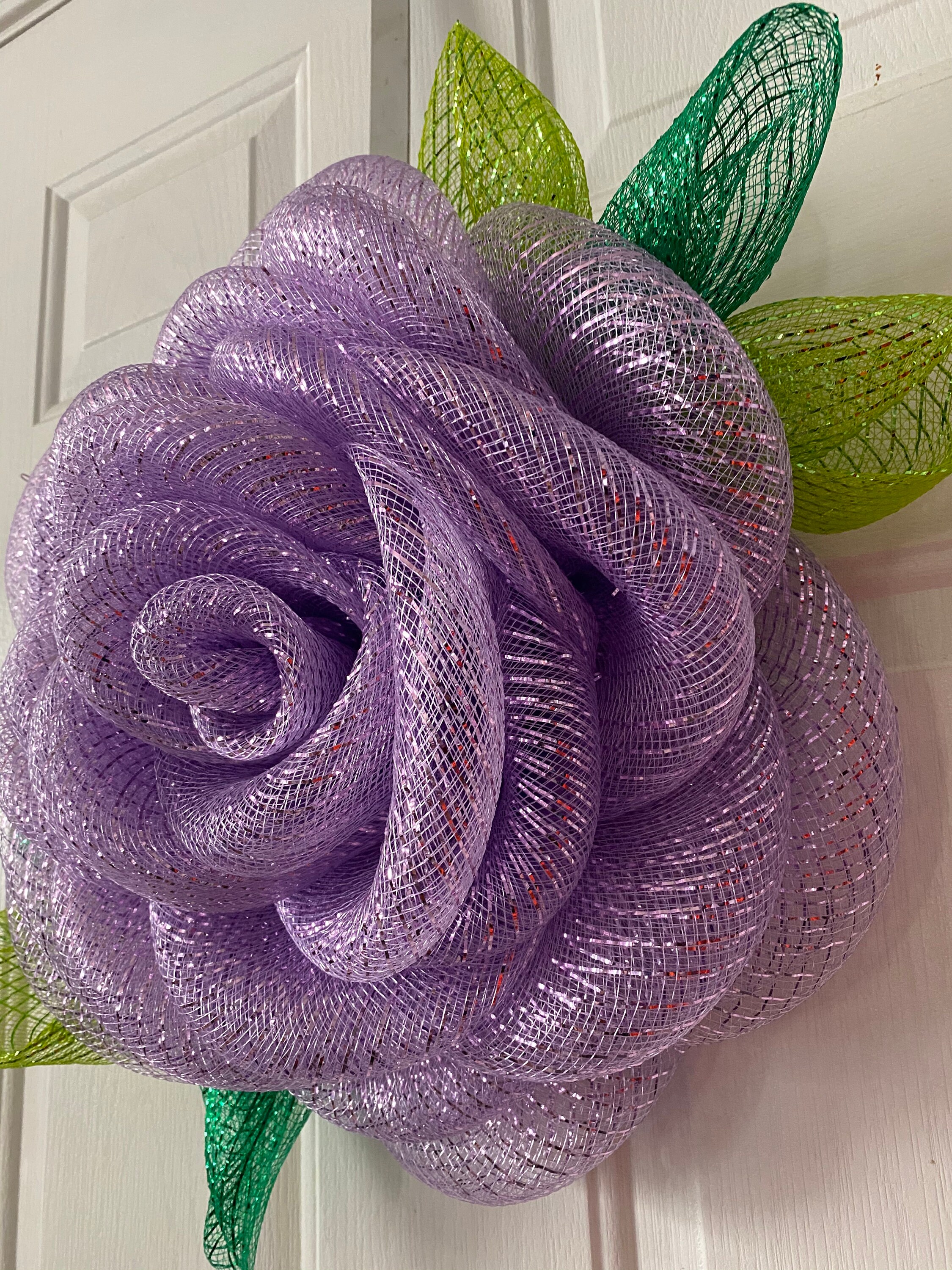 Deco Mesh Rose Wreath - Etsy