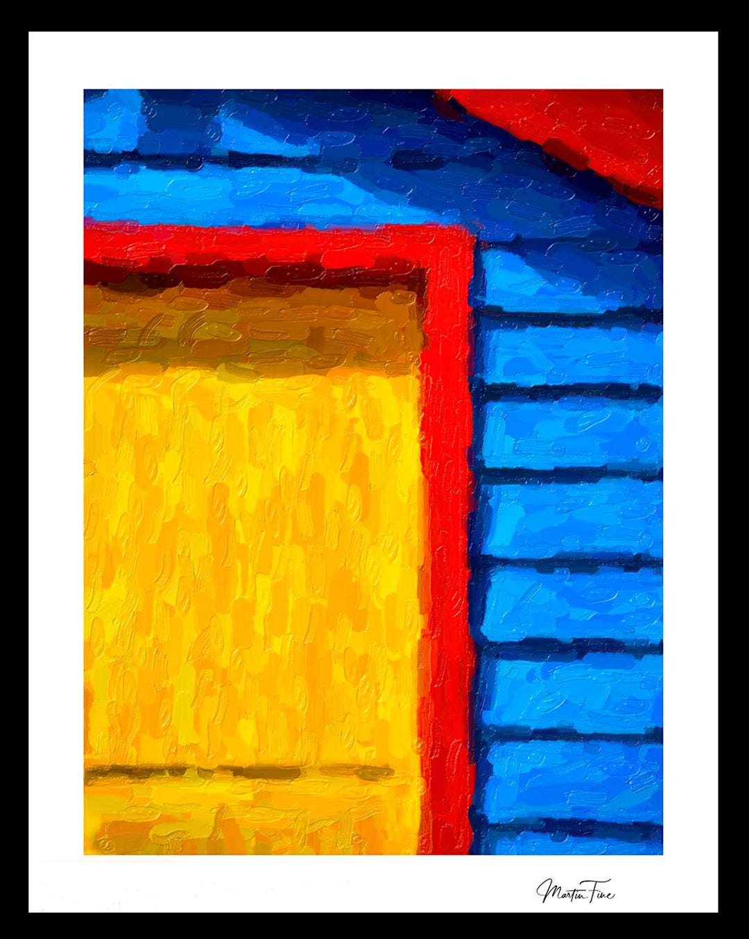 Abstract Beach Hut Art Print: Vibrant Coastal Wall Decor - Etsy