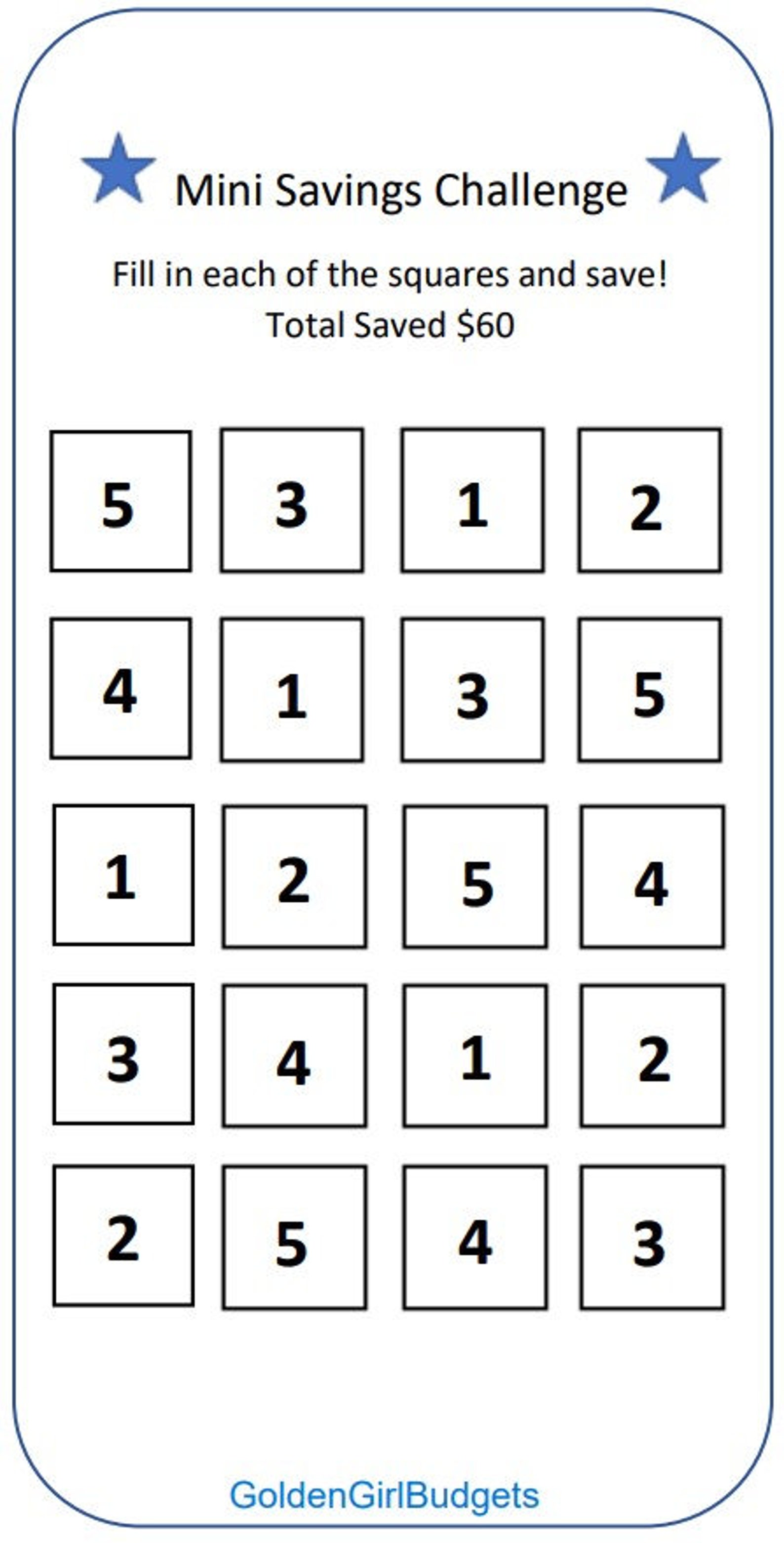 Digital Printable A6 Mini Savings Challenge Squares - Etsy