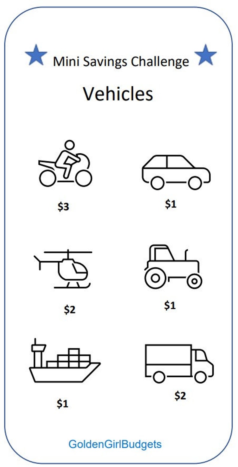Digital Printable A6 Mini Savings Challenge Kids 10 Dollar - Etsy