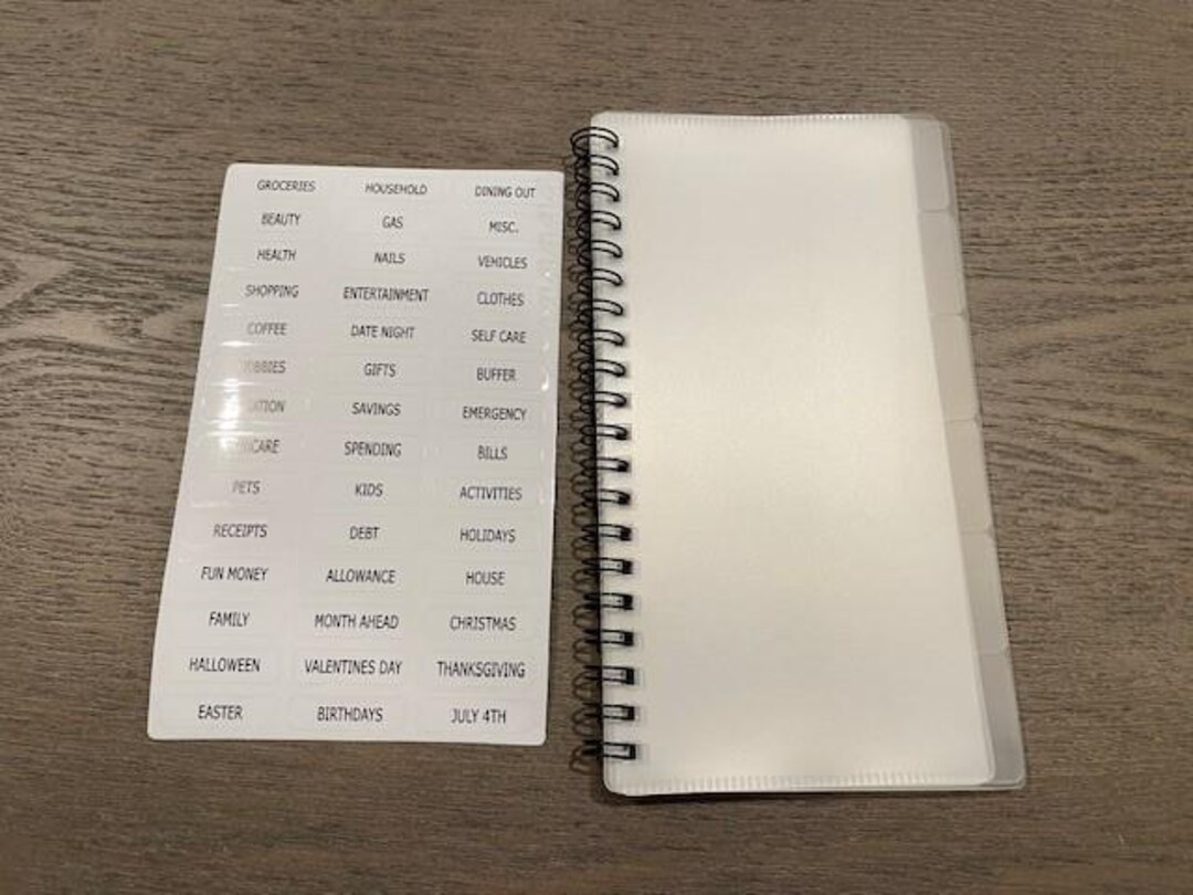 A6 Spiral Tabbed Envelope Book and Category Stickers - Etsy