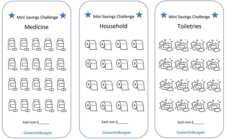 Digital Printable A6 Mini Savings Challenge Essentials - Etsy