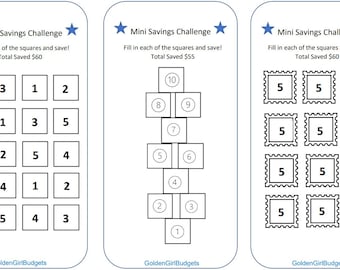 1 Dollar Mini Savings Tracker, A6 Savings, Cash Envelopes, Mini Savings ...