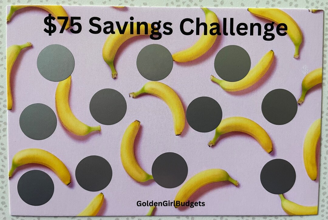 Mini Savings Challenge Scratch off - Banana - Etsy