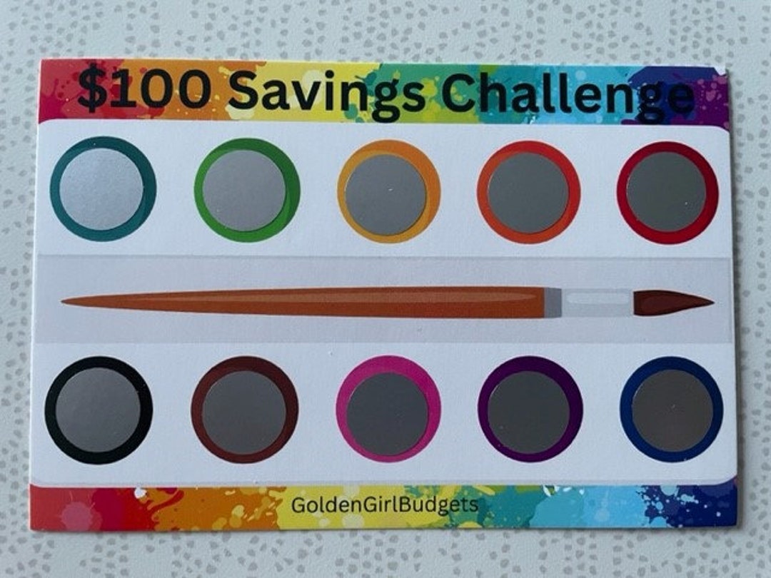 Mini Savings Challenge Scratch off - Paint - Etsy