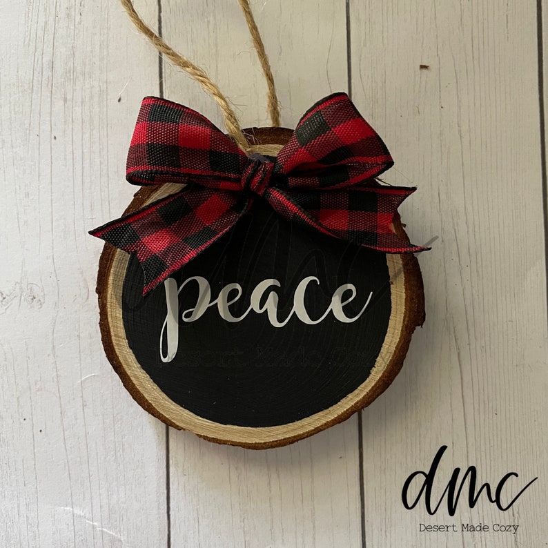 Rustic Wood Slice Ornament Farmhouse Christmas Christmas | Etsy