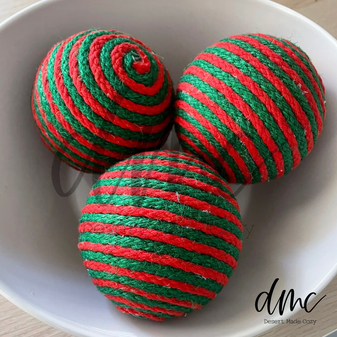 Christmas Rope Bowl Filler Set of 3 Decorative Balls - Etsy