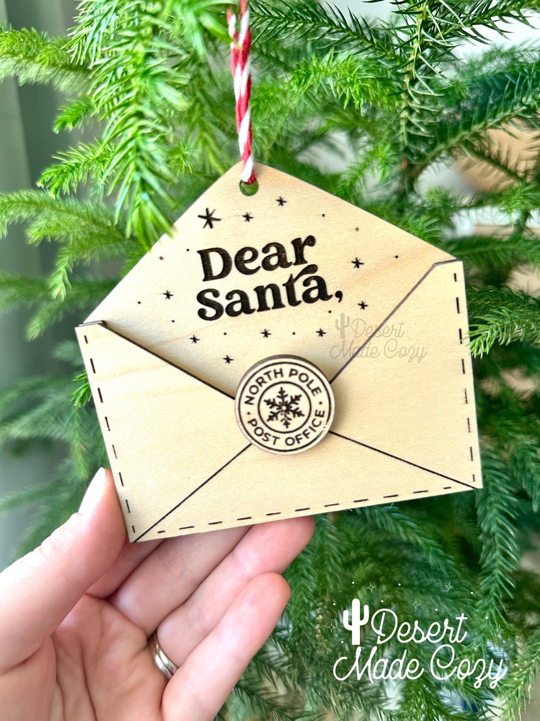Letter to Santa Christmas Ornament, Dear Santa Letter Ornament, Wooden ...