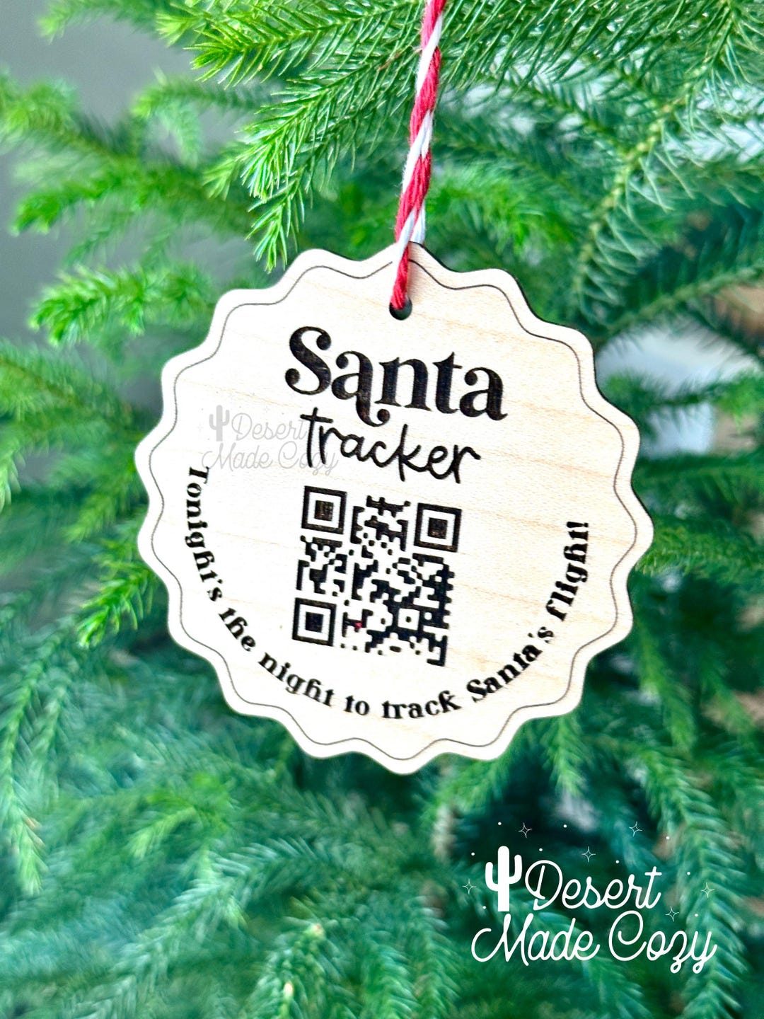 Santa Flight Tracker QR Code Ornament, Christmas Eve Ornament, QR Code ...