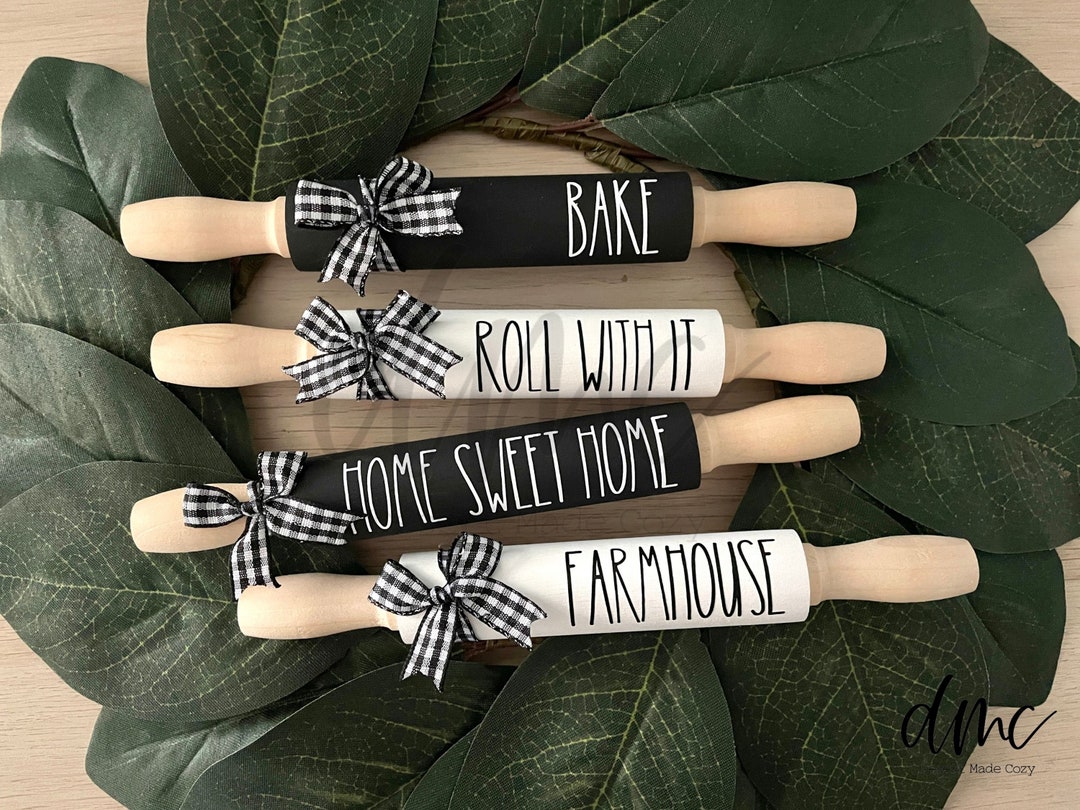 Farmhouse Mini Wooden Rolling Pins | 7 Inch Farmhouse Rolling Pins ...
