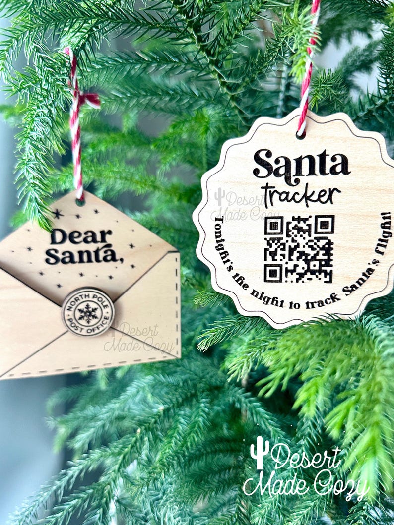 Santa Flight Tracker QR Code Ornament, Christmas Eve Ornament, QR Code ...