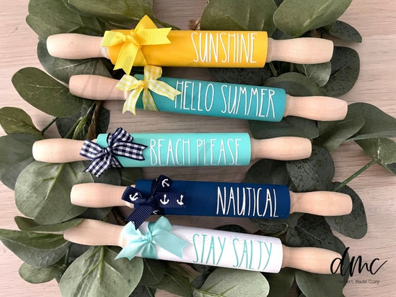 Summer Mini Wooden Rolling Pins 7 Inch Farmhouse Rolling | Etsy