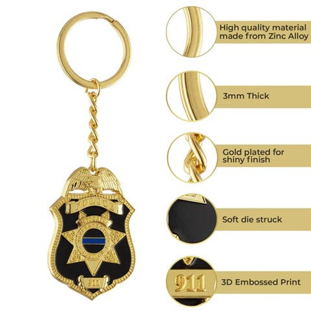 Police Metal Badge Key Chain - Heavy - Etsy