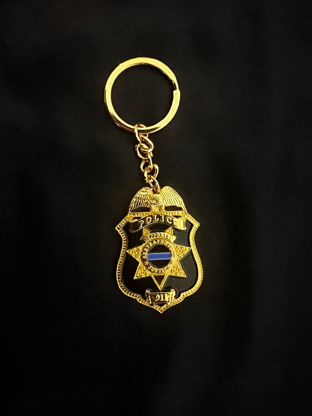 Police Metal Badge Key Chain - Heavy - Etsy
