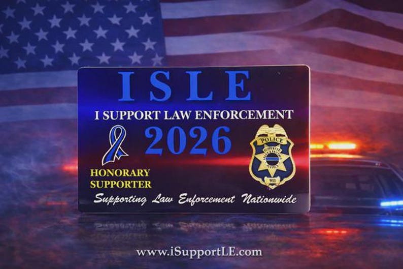 ISLE 2026 Law Enforcement Supporter Detective Style Windshield Shield W ...