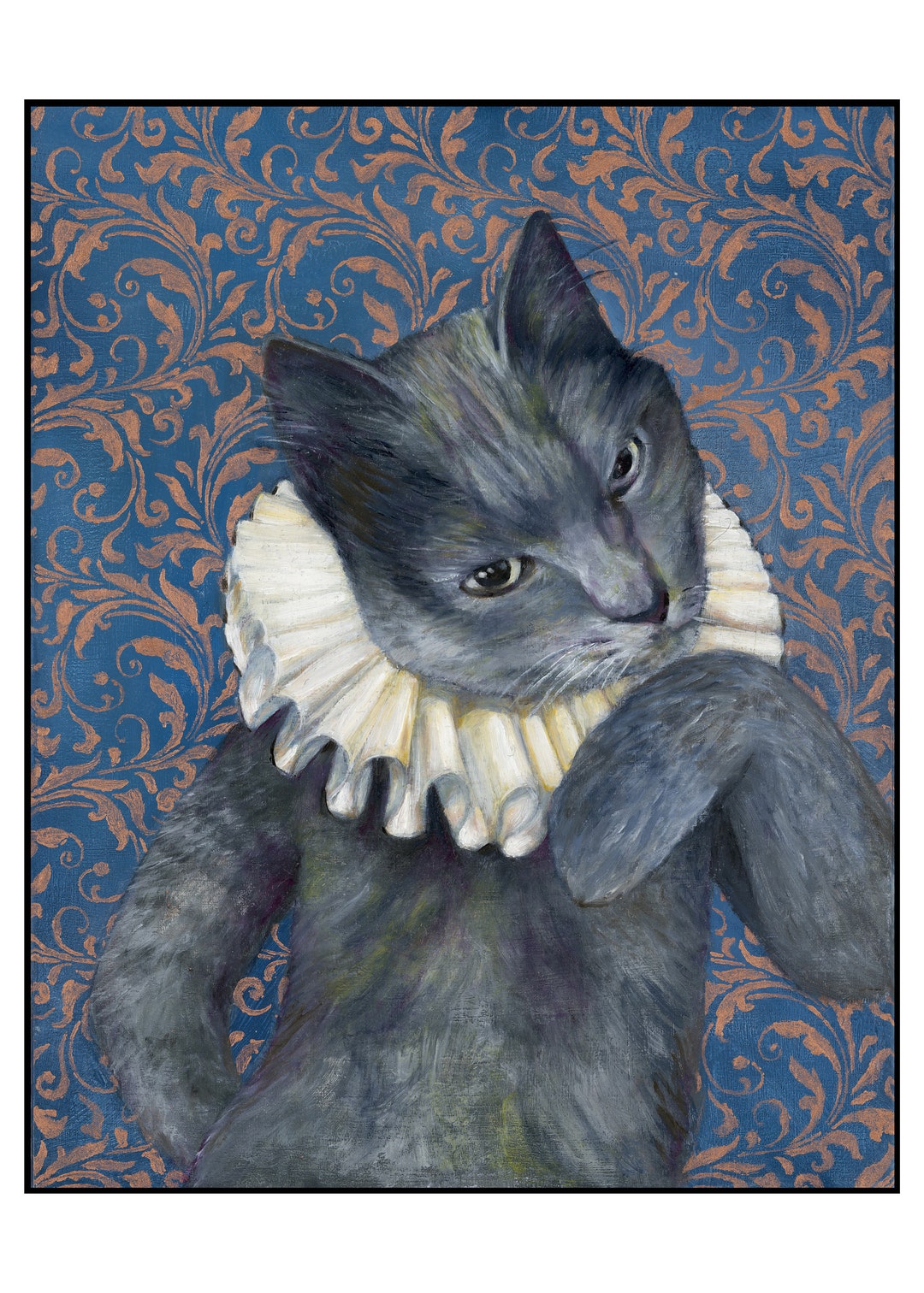 Frilly Cat Art Print - Etsy