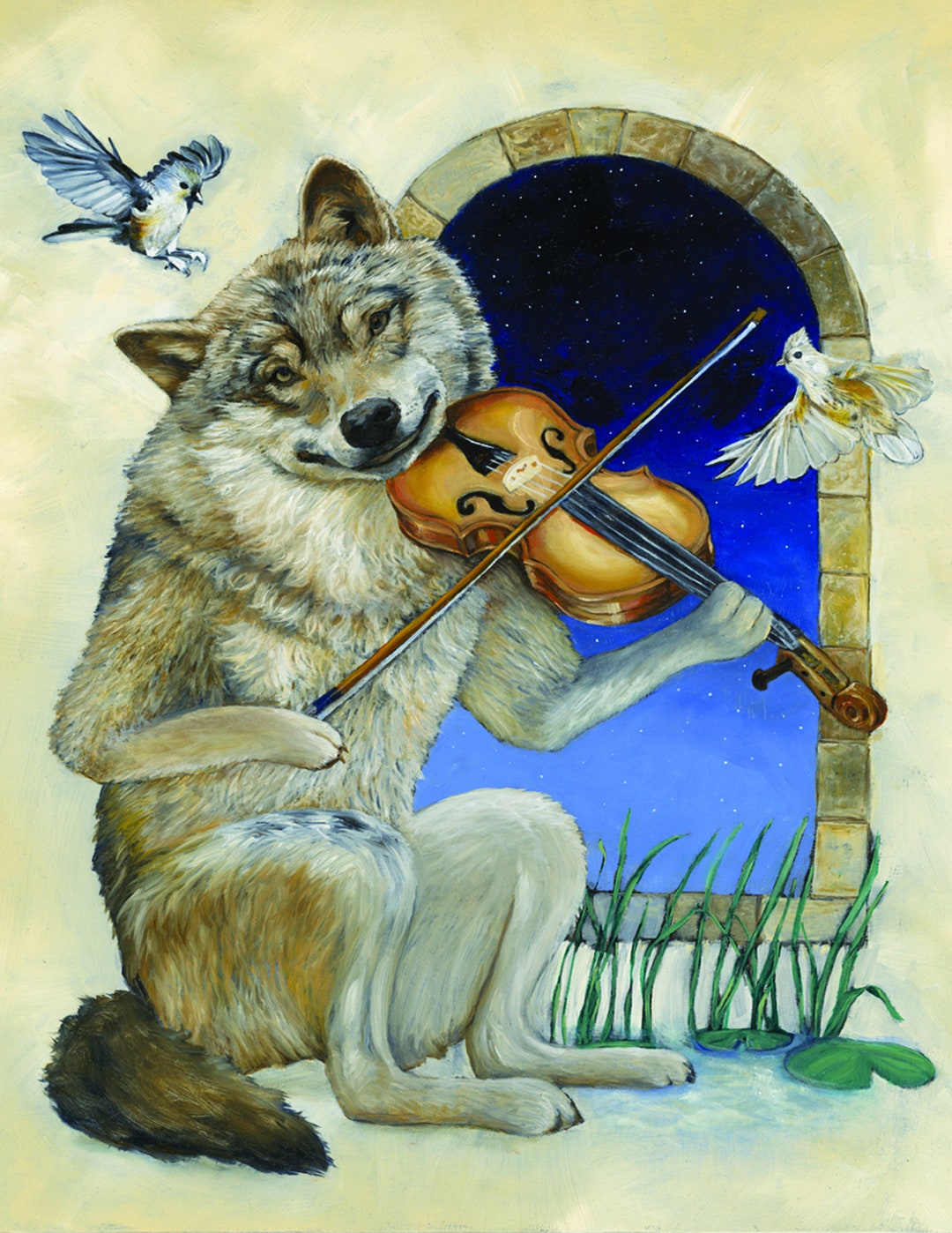 Violin Wolf Print - Etsy