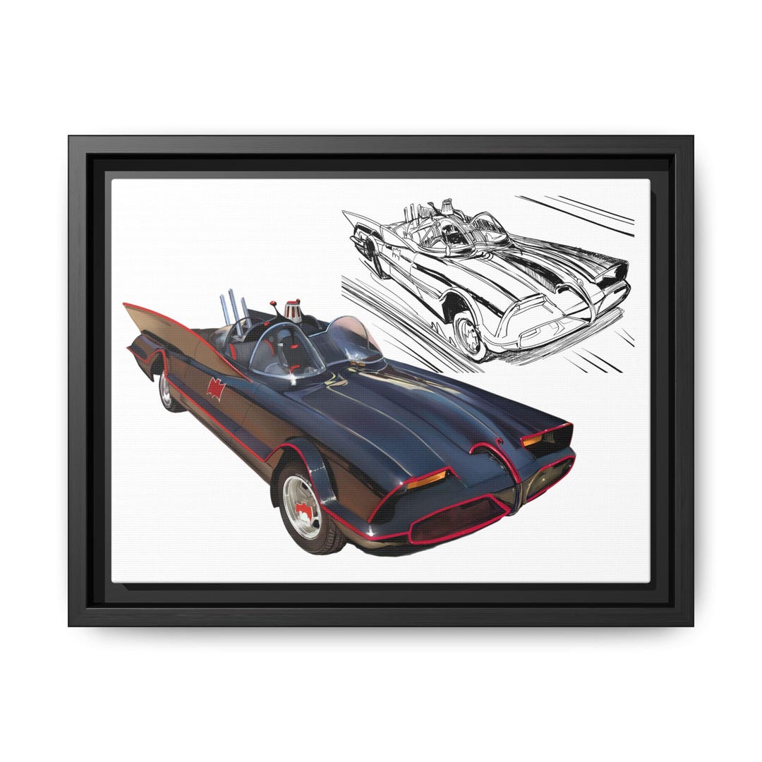1966 Adam West Batmobile Framed Canvas | Hand-painted Artist Edition - Etsy