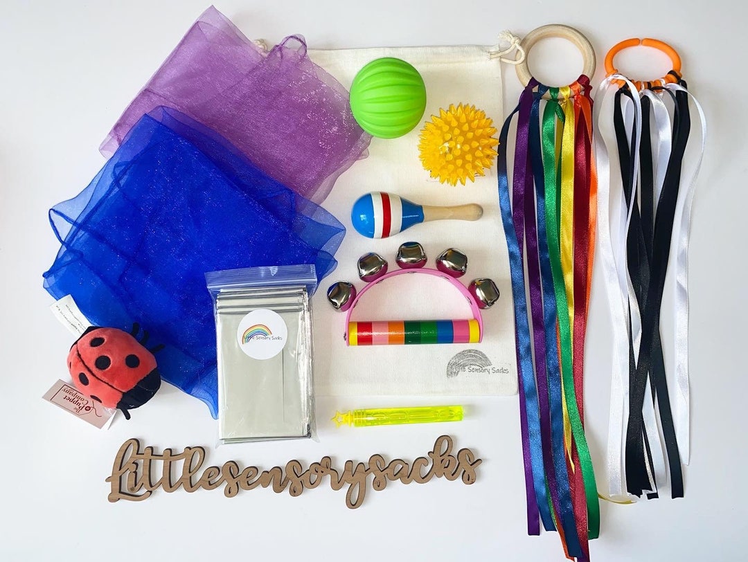 Sac sensoriel pour bébés tout-petits et écharpes baguettes - Etsy France