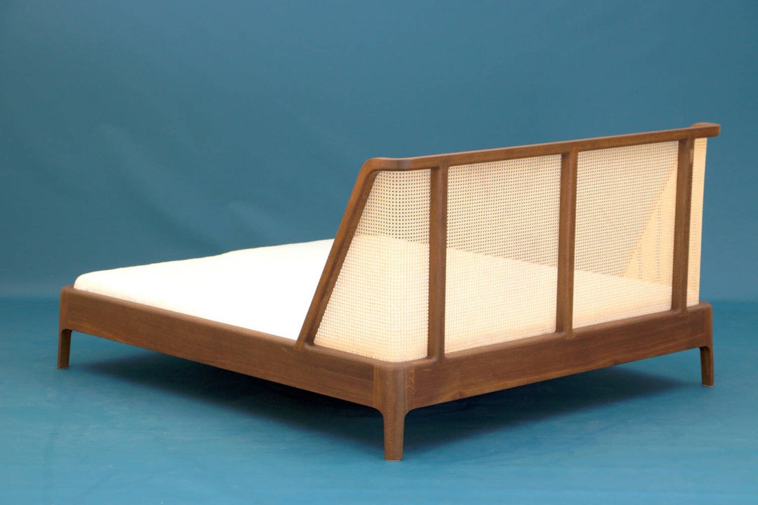 Bed With Rattan/wicker Headboard - Etsy