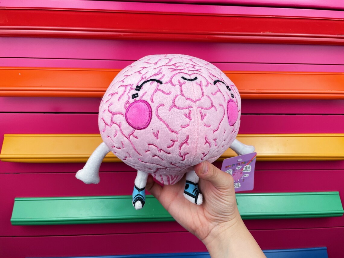 The Weighted Brain Plush Anxiety Toy Etsy