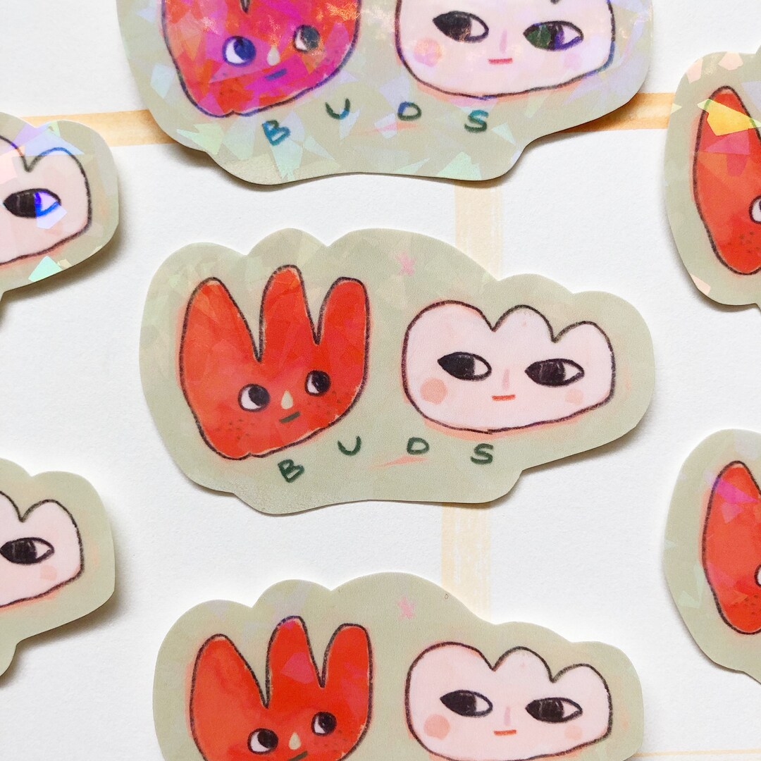 Best Buds Sticker Holographic Glossy Stickie - Etsy