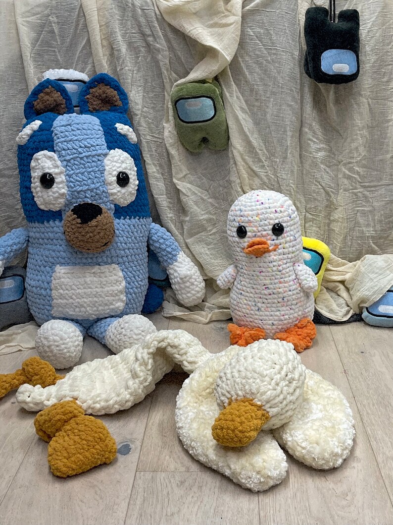 Jumbo Crochet Blue Puppy Dog Plushie Stuffie - Etsy